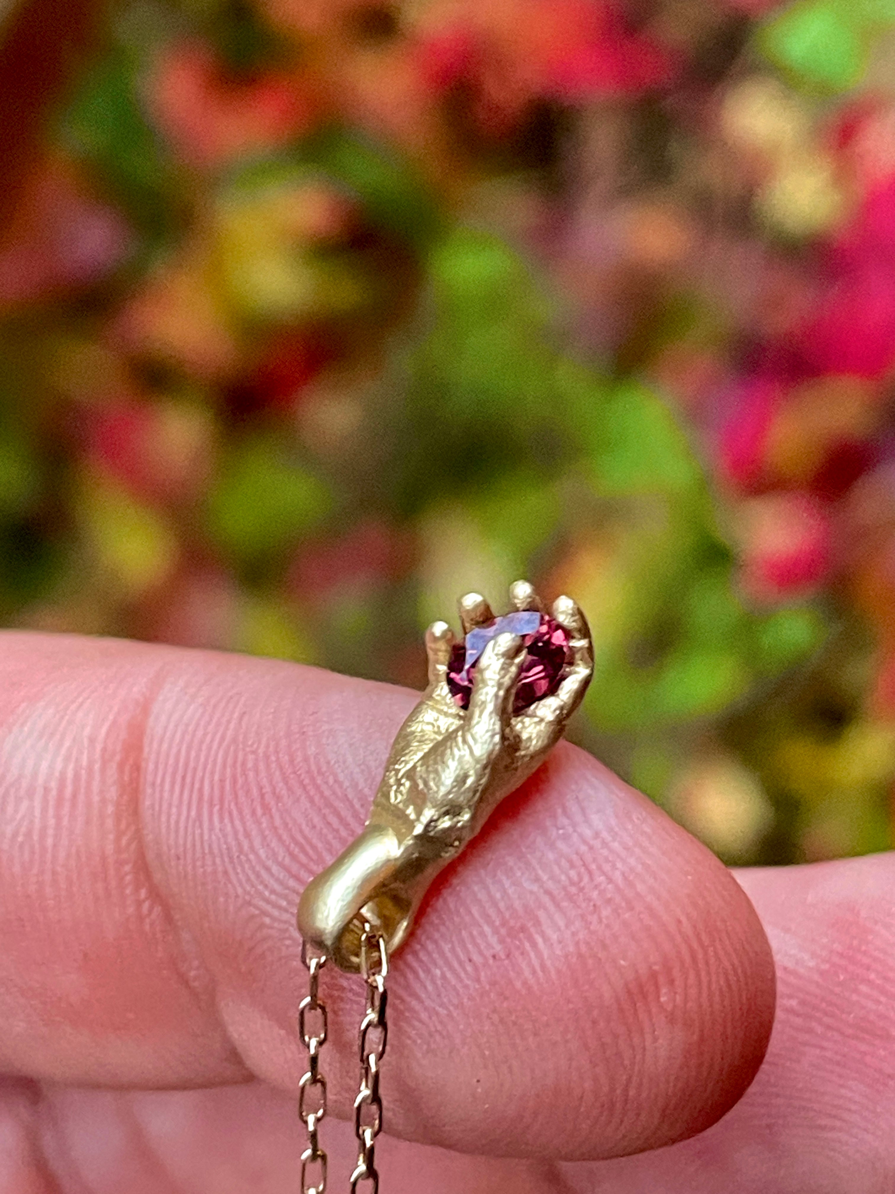 Fraser Hamilton Jewellery | Mulberry Red Hand Pendant