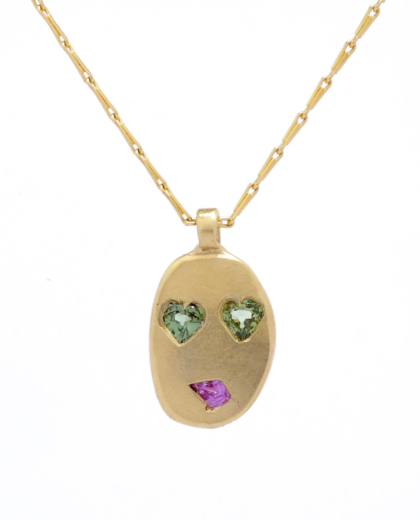 Fraser Hamilton Jewellery | Gold & Pink Sapphire Mask Pendant