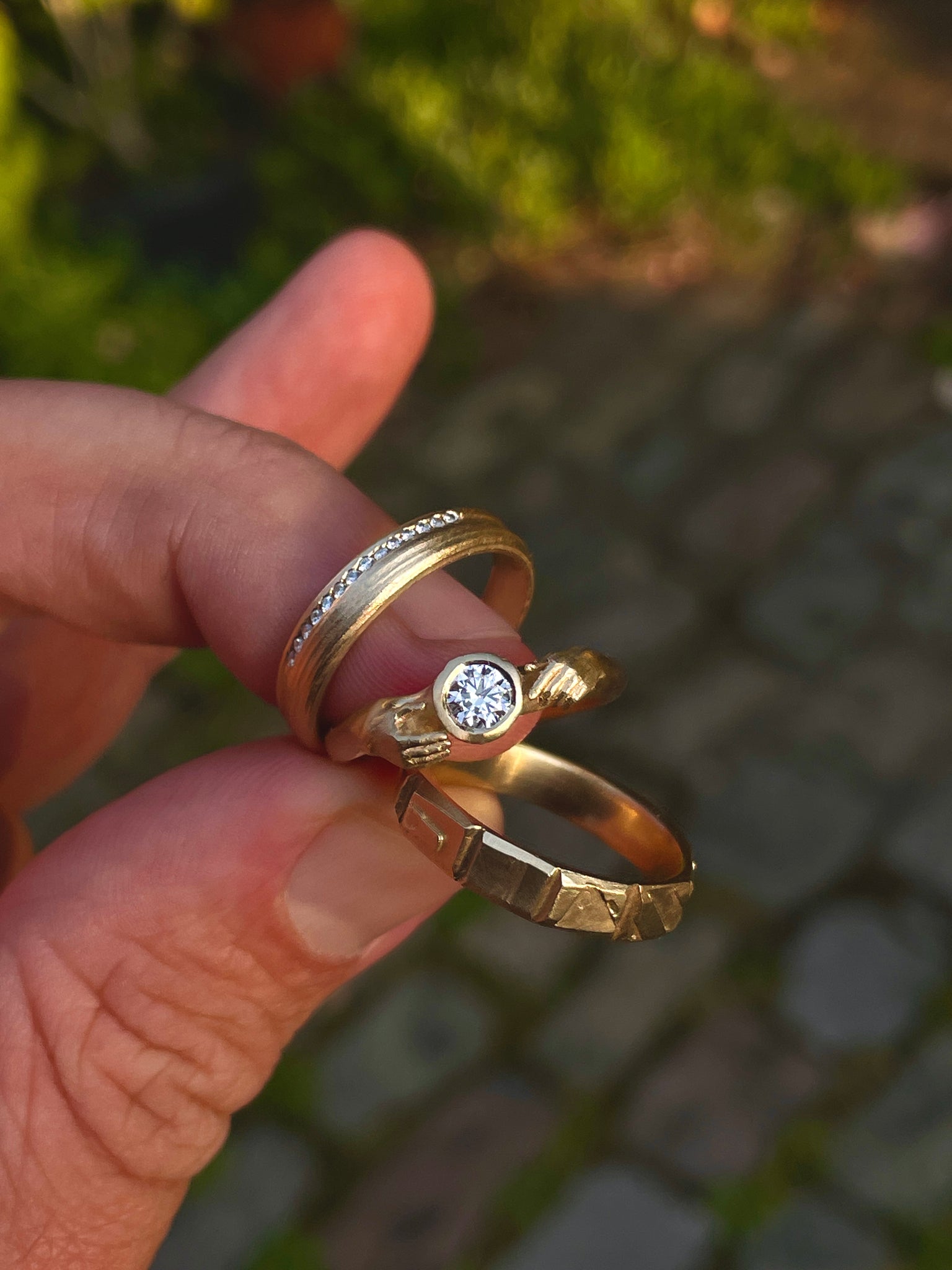 Fraser Hamilton | 'Duplet' Gold hand ring with diamonds – Fraser ...